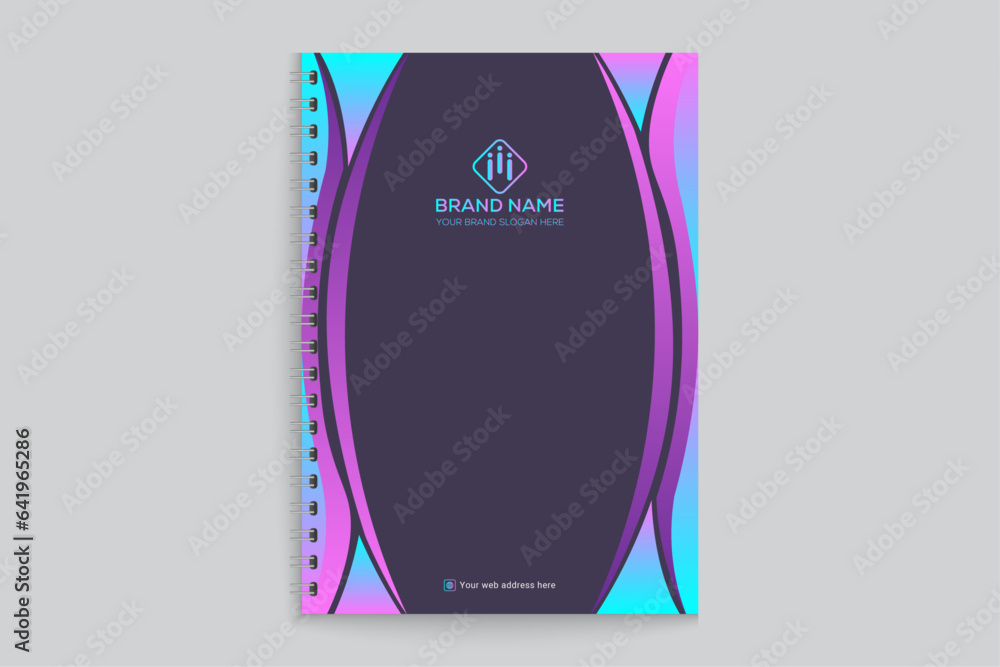 Gradient color notebook cover template Stock Vector | Adobe Stock