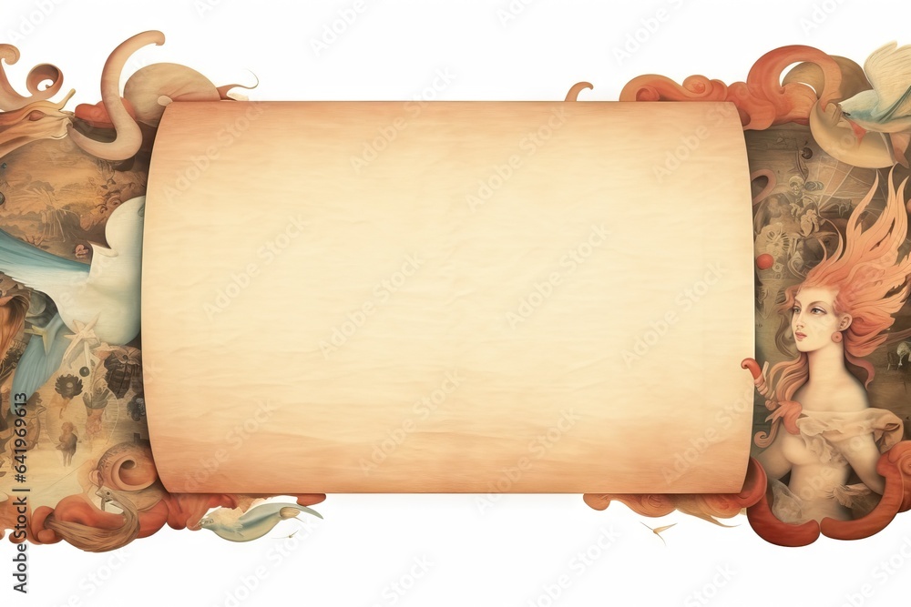 manuscript letter cardboard message stamp mail papyrus display banner ...