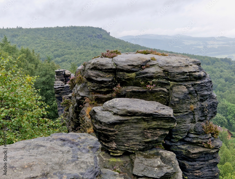 the rock towers eroded by water and wind gradually collapse into the ...