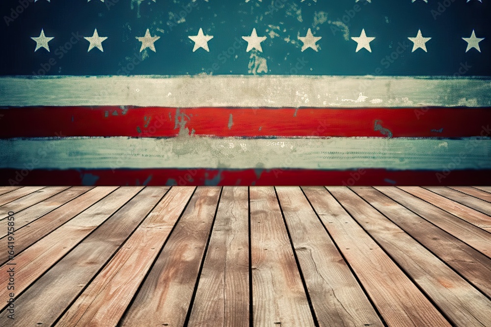 wood america background flag deck 4th wooden day tabletop table nobody ...