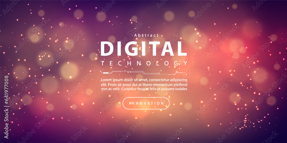 Abstract digital technology futuristic circuit golden light background ...