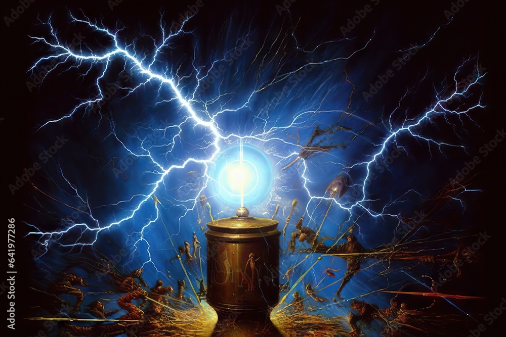 fierce dramatic illustration for charge flash plasma exploding ...