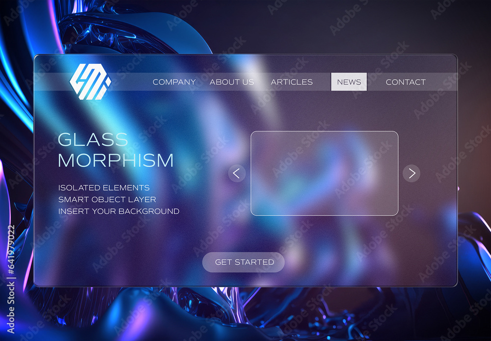 Transparent Glass Morphism Mockup on Editable Background Stock Template ...