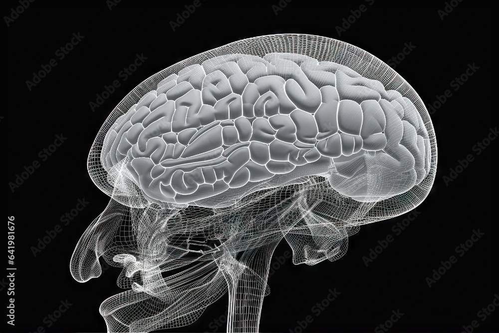 illustration three brain association composite dimensional studio blue ...