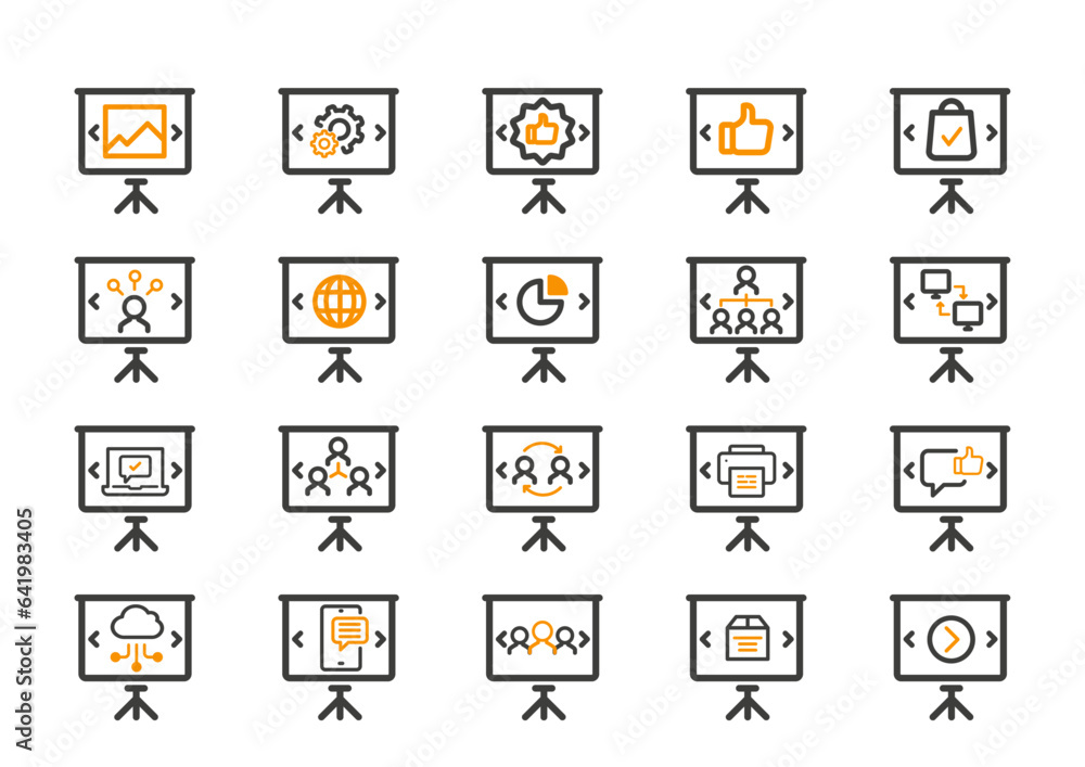 Pictogramme signalisation office écran projection ppt Stock Vector ...