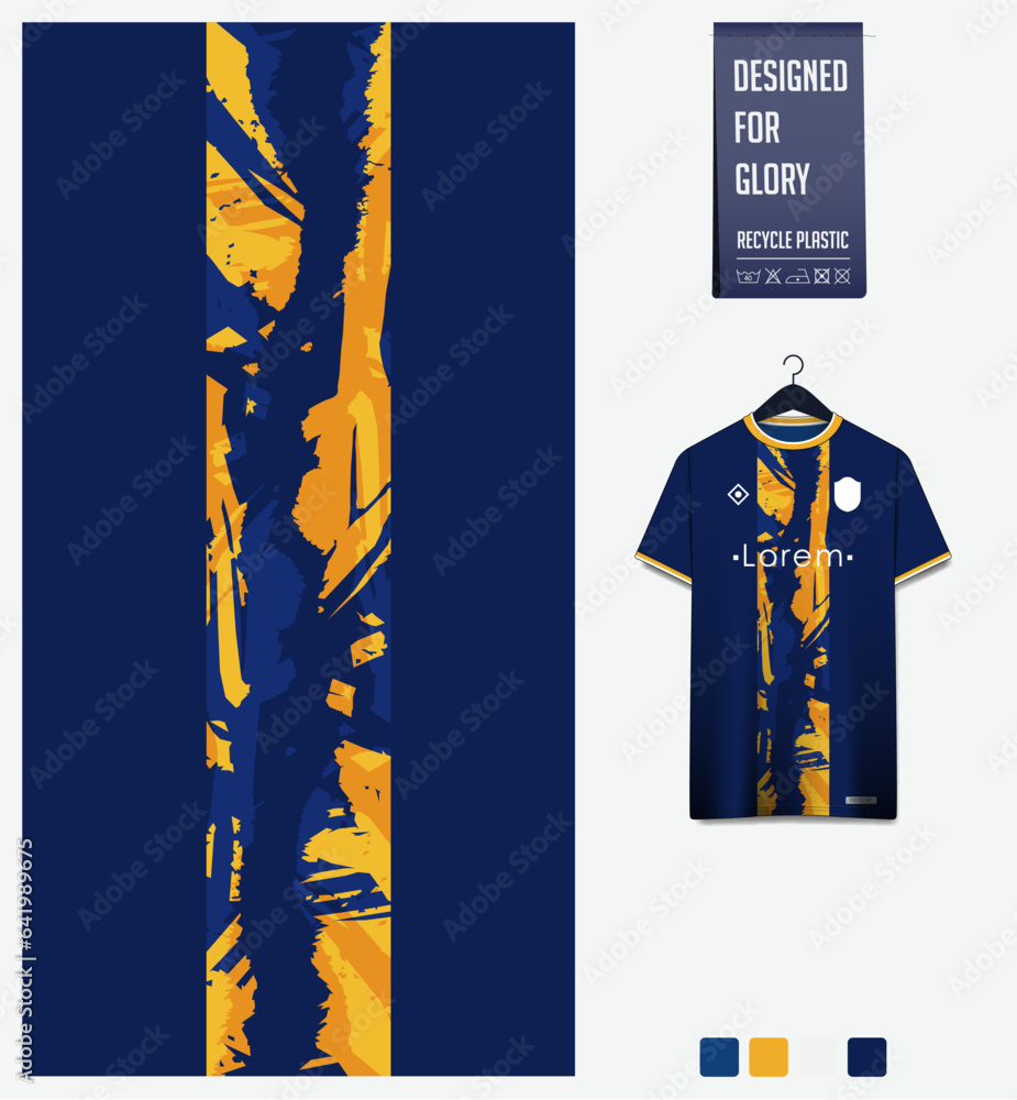 Soccer jersey pattern design. Grunge pattern on blue background for ...