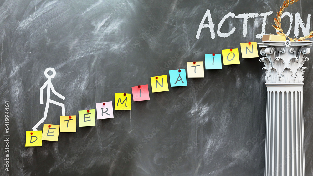 Determination leads to Action - a metaphor showing how determination ...
