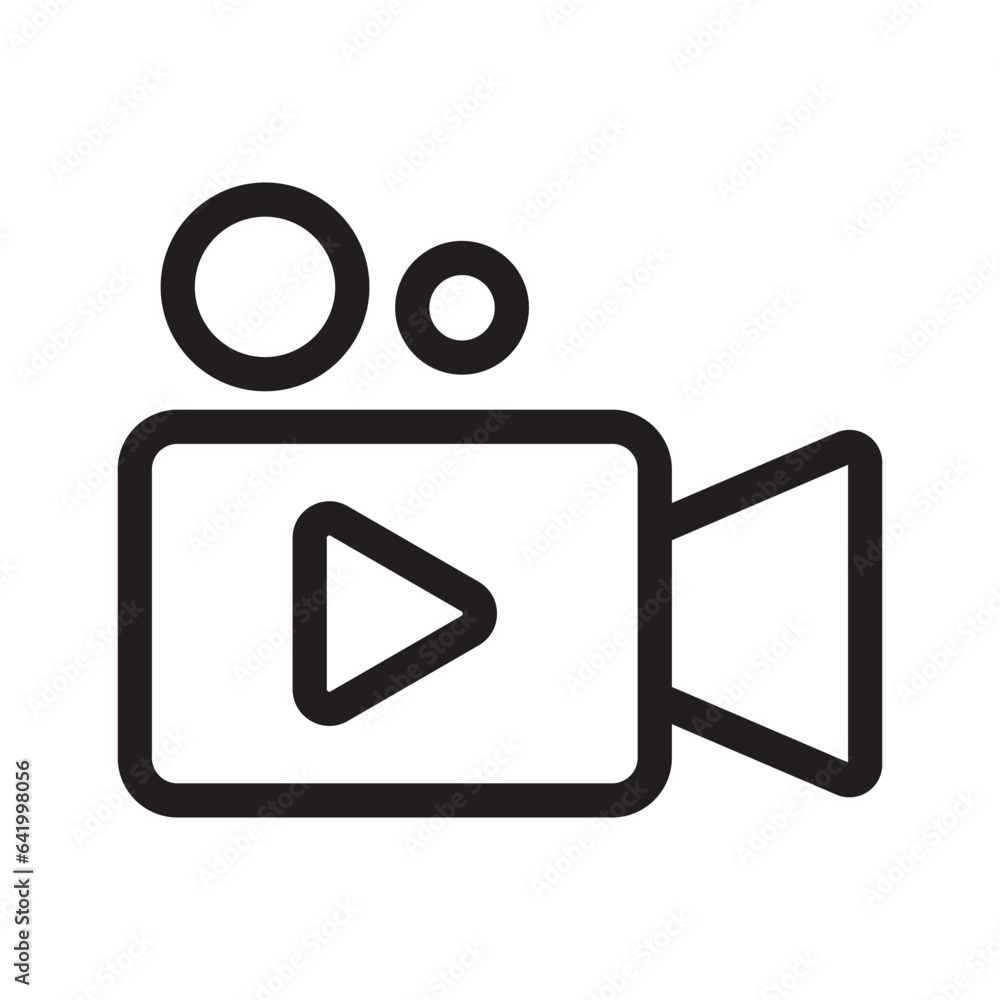 Video Camera Icon Vector Illustration, Video Player Sign, Technology ...