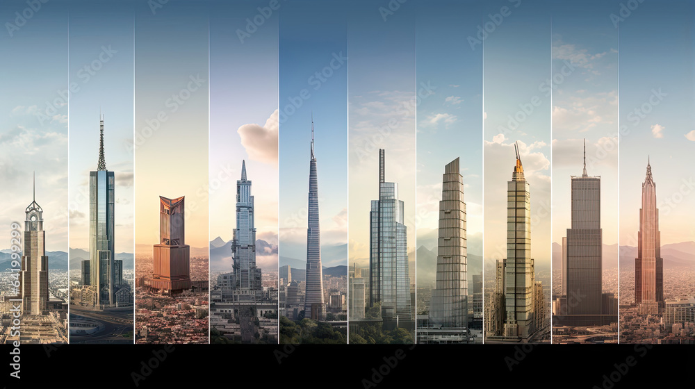 AI-generated architectural landmarks reshaping skylines. Stock ...