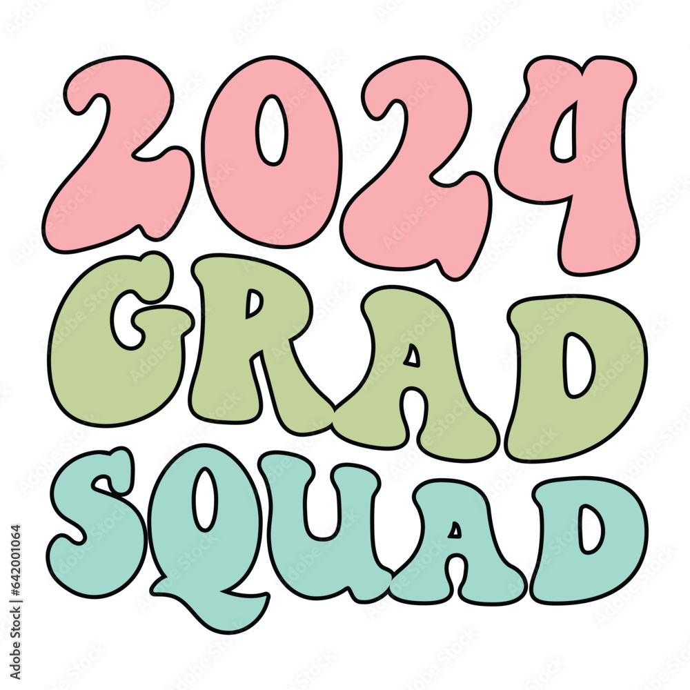 2024 grad squad Retro SVG Stock Vector | Adobe Stock
