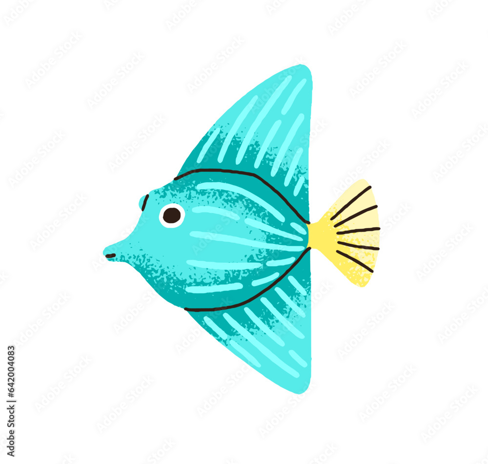 Cute funny tropical fish. Fancy fantasy aquarium animal. Small exotic ...