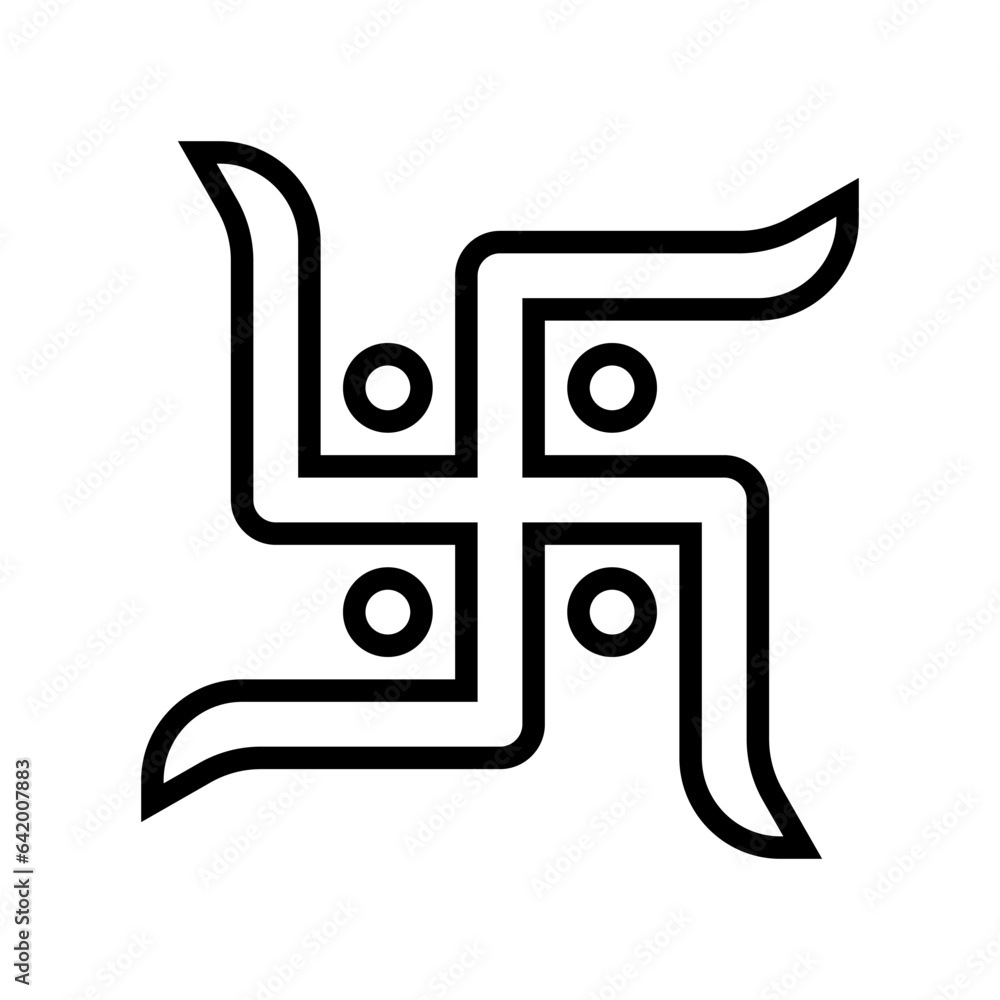 swastika hinduism line icon vector. swastika hinduism sign. isolated ...