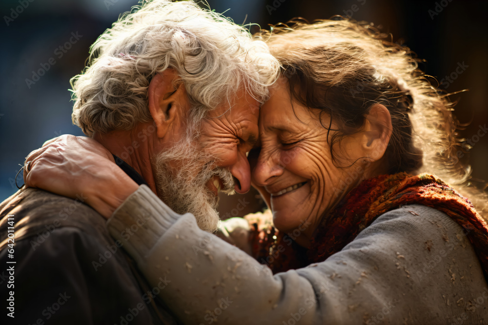 good，the next description:A close-up of a hug. The hug is warm and ...