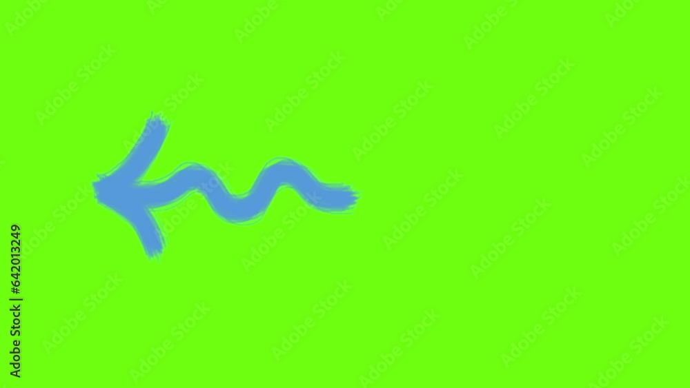 Animated symbol of arrow. Hand drawn arrow points to the left. Vector ...