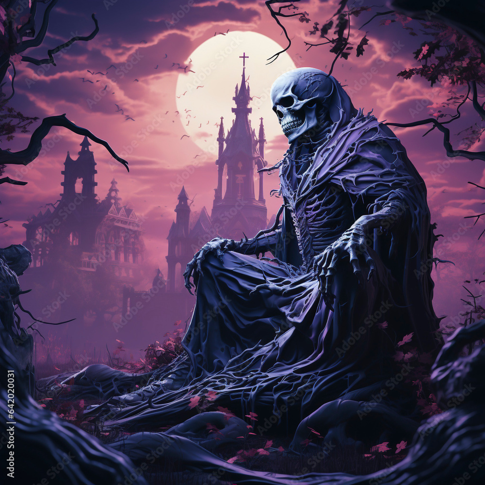 Male demon. Goth necromancer with horror bodyart Stock Illustration ...