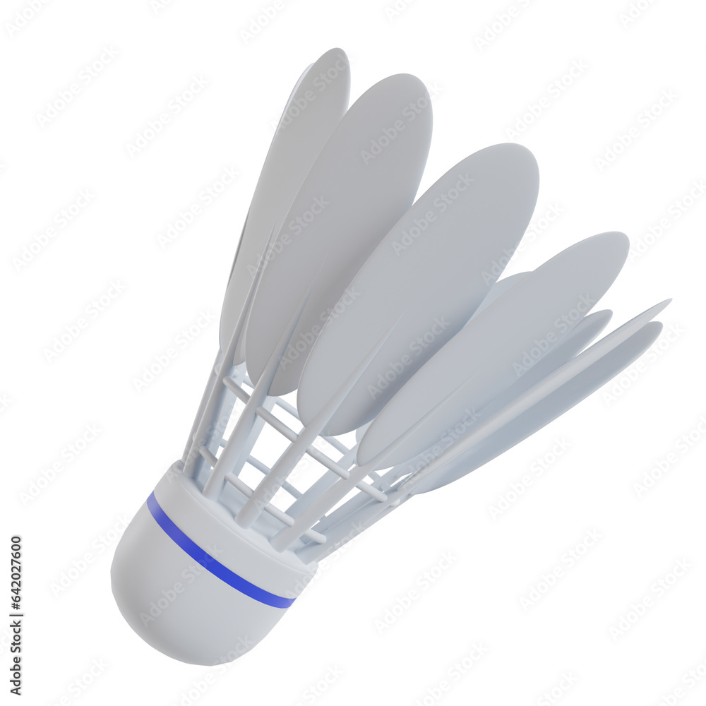 Badminton ball in fly 3d isolated Stock Illustration | Adobe Stock
