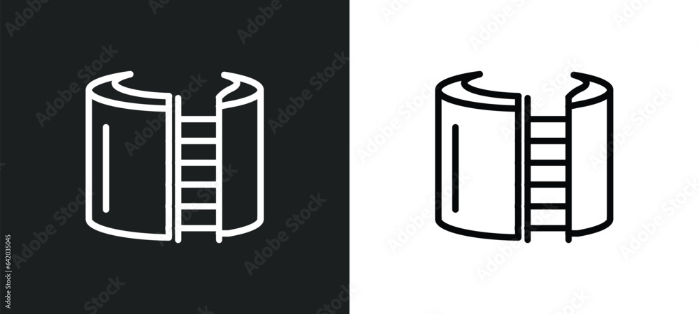 storage tank icon isolated in white and black colors. storage tank ...
