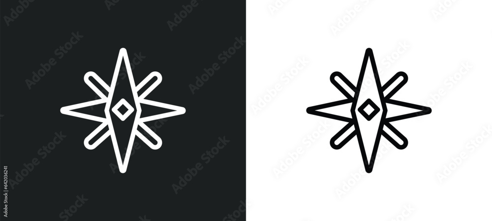 holy star icon isolated in white and black colors. holy star outline ...