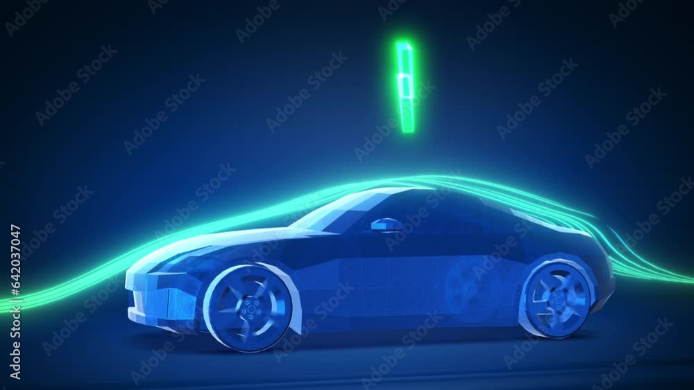 Electric Vehicle Concept with Aerodynamic Light Trails Stock Video ...