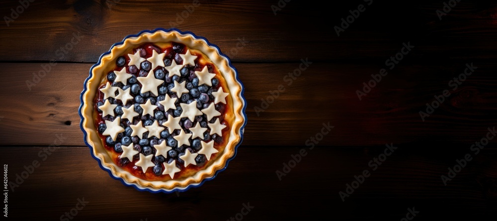 Labor day cake berry pie in the color of the American flag ...