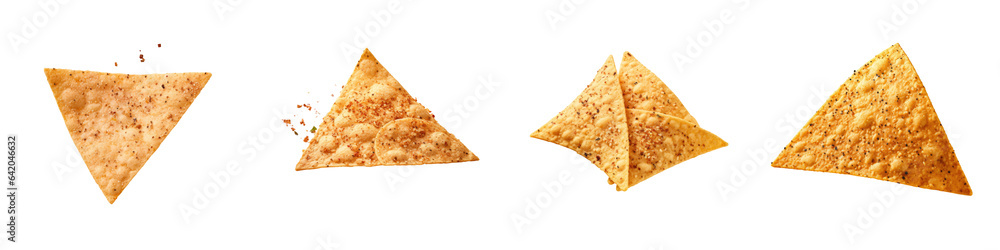 Seasoned triangular tortilla chip on a transparent background Stock ...