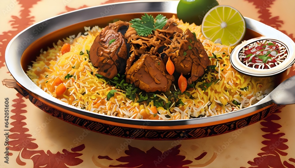 mutton biryani, traditional Pakistani and Indian mutton rice dish, food ...