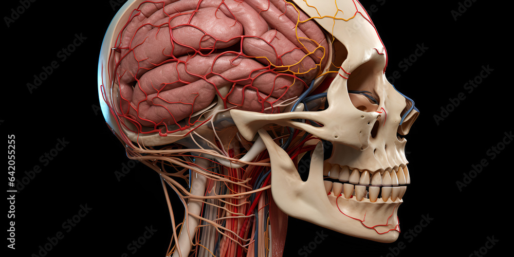Nervous system of human head anatomy. The Brain and Nervous System in ...