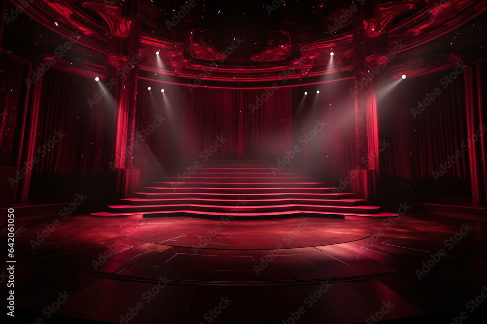 Event stage light background with spotlight illuminated the stage for ...