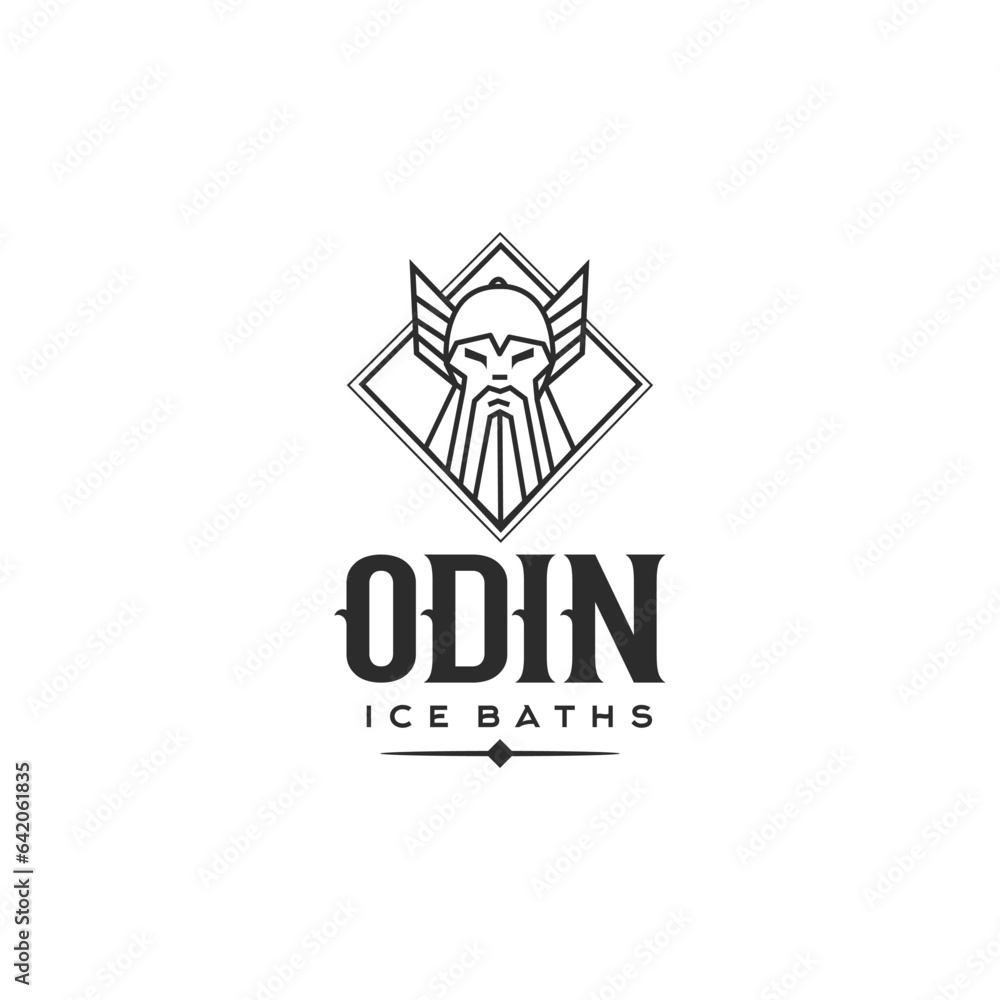 Simple and modern Nordic god ODIN logo design. Stock Vector | Adobe Stock