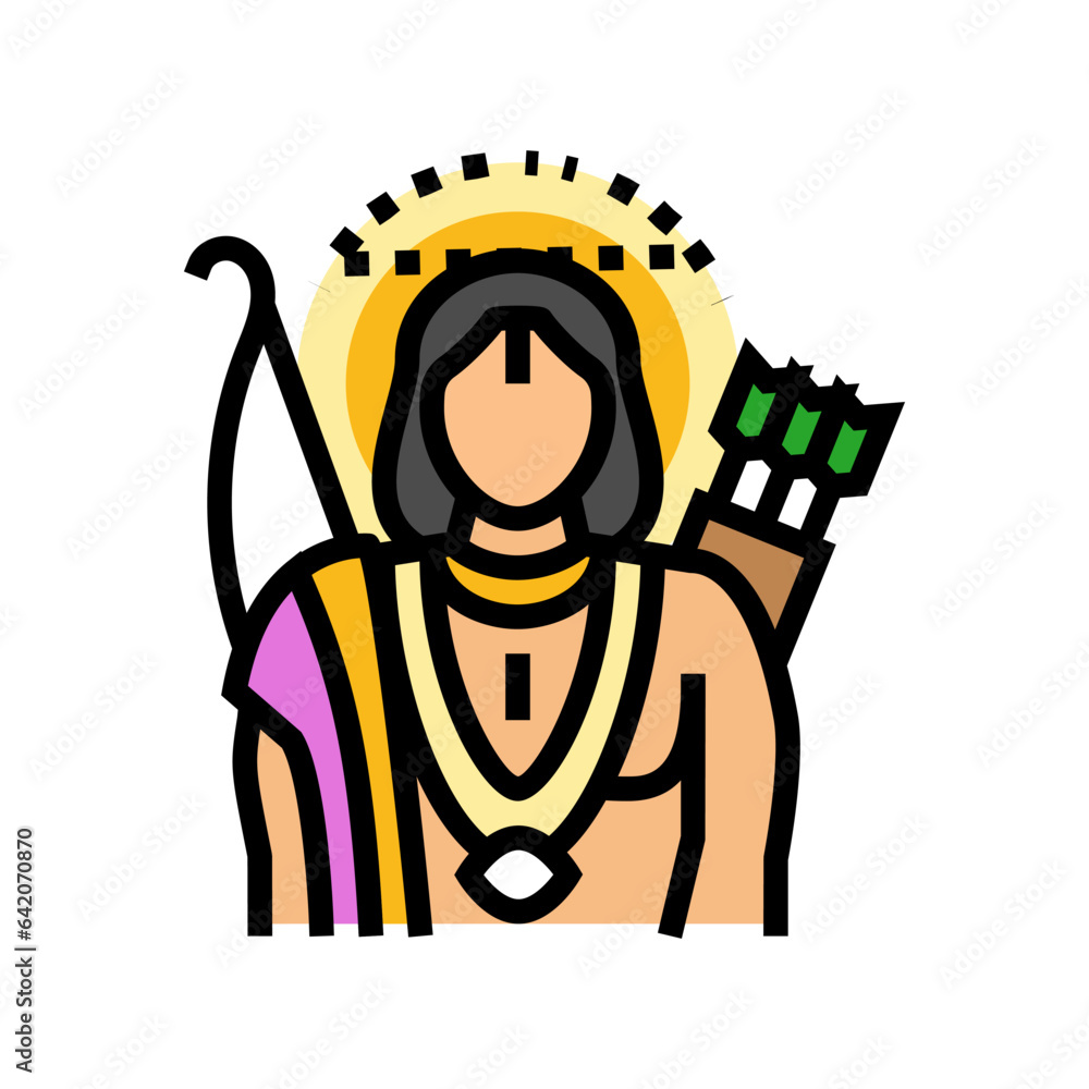 ayyappan god indian color icon vector. ayyappan god indian sign ...