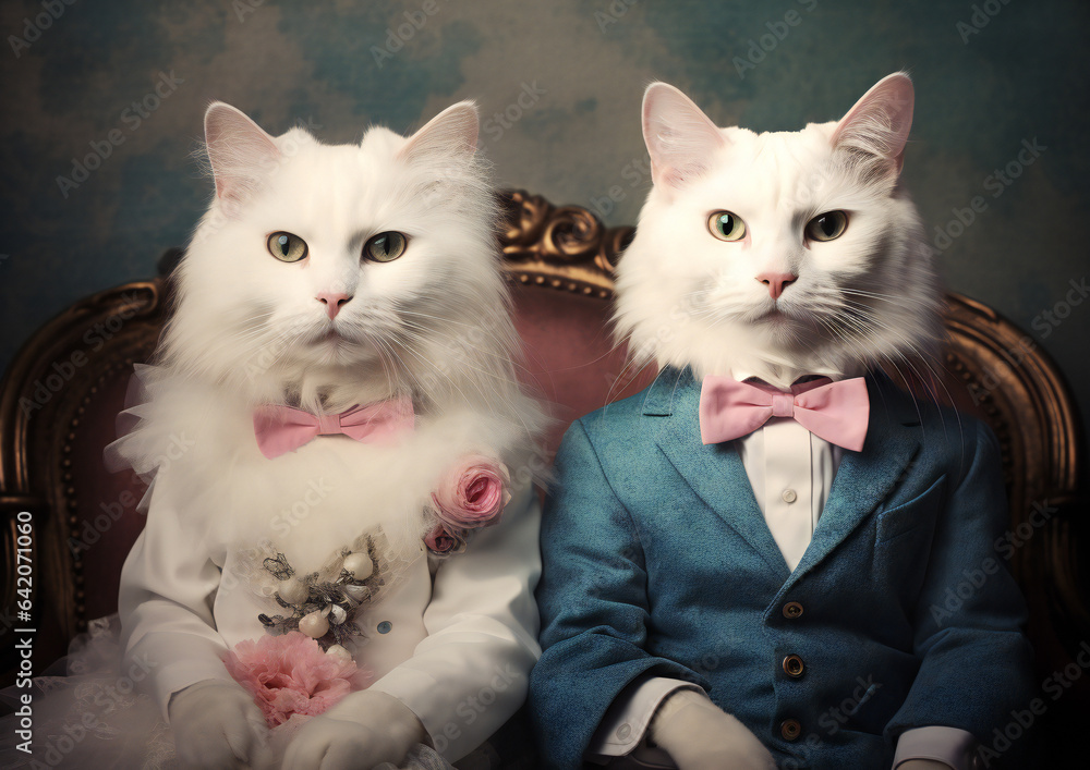 Cats Dressed in Wedding Attire: The Purrfect Couple’s Special Day ...