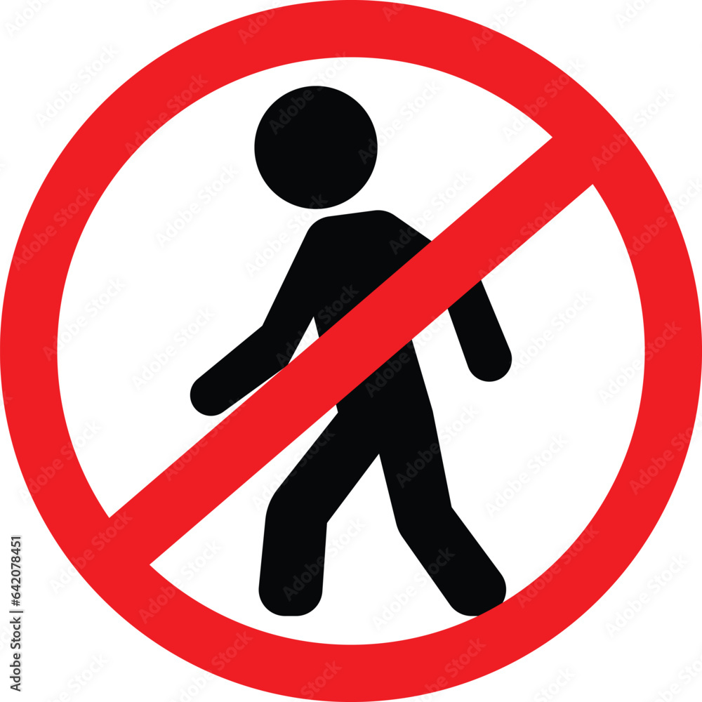 do not enter sign vector, no walk sign Stock Vector | Adobe Stock