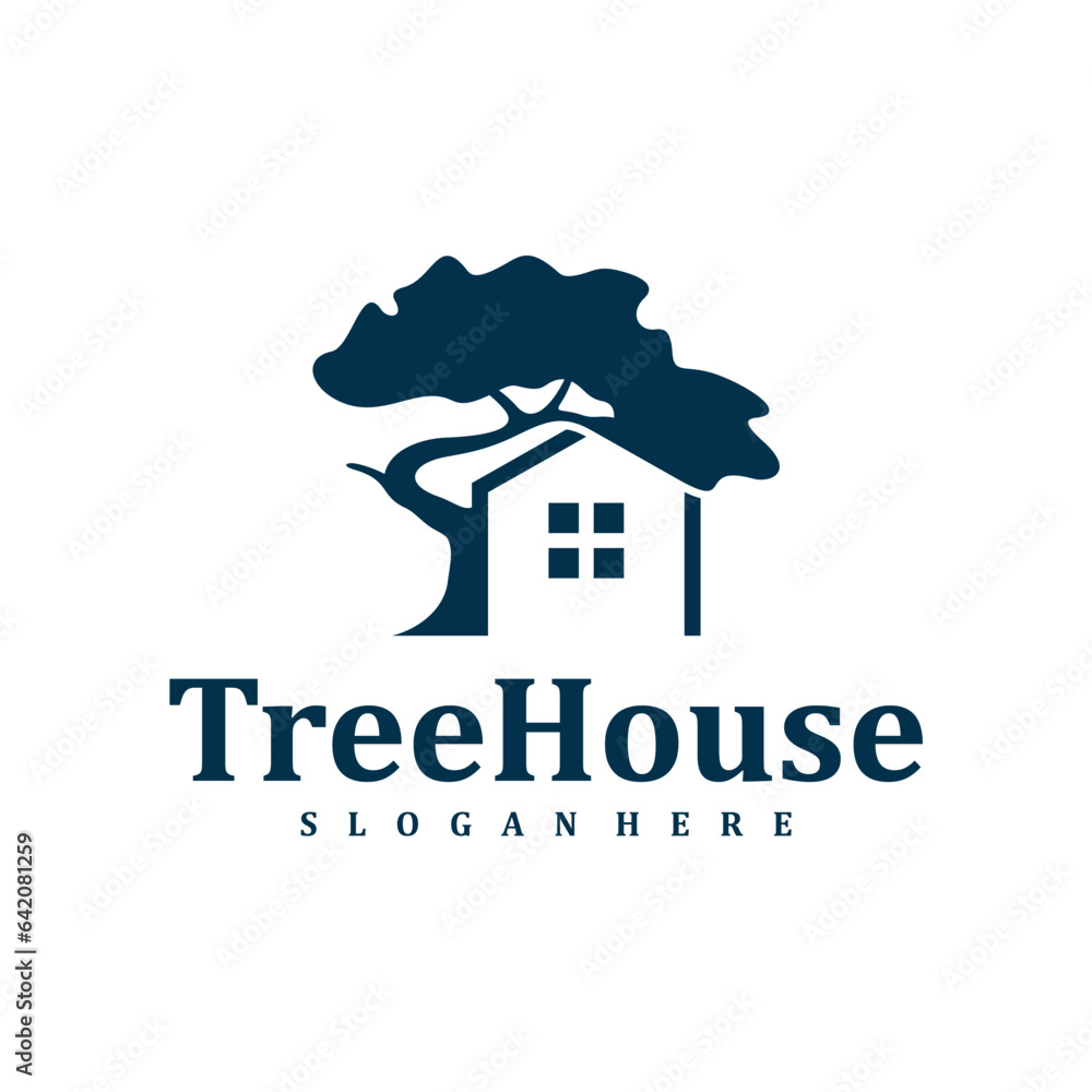 Tree House logo design Template. Creative House Tree logo vector ...