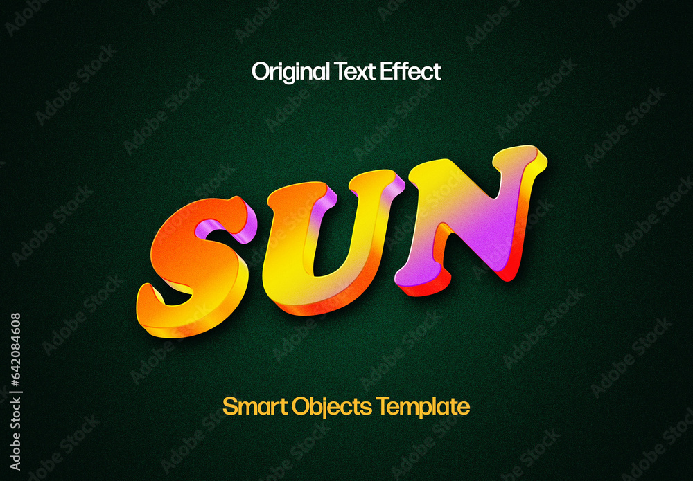 Bright Gradient Text Effect Mockup Stock Template | Adobe Stock