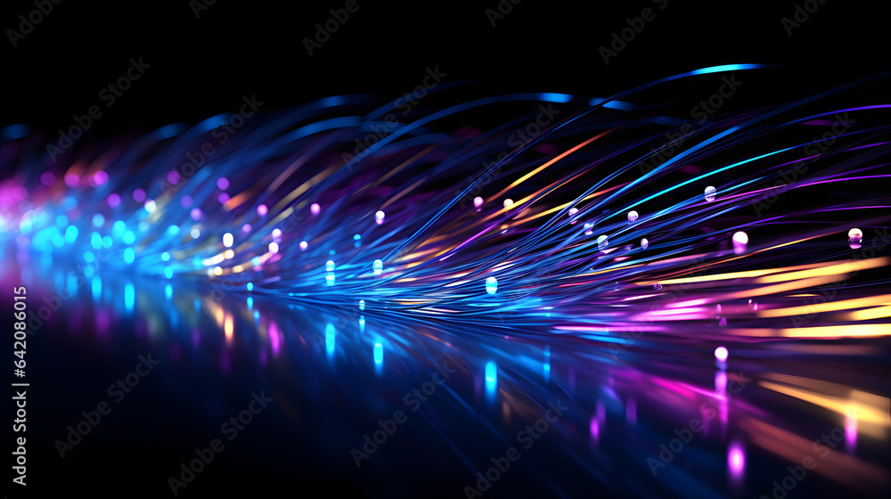Fiber optic cables transmitting data, background Stock Illustration ...