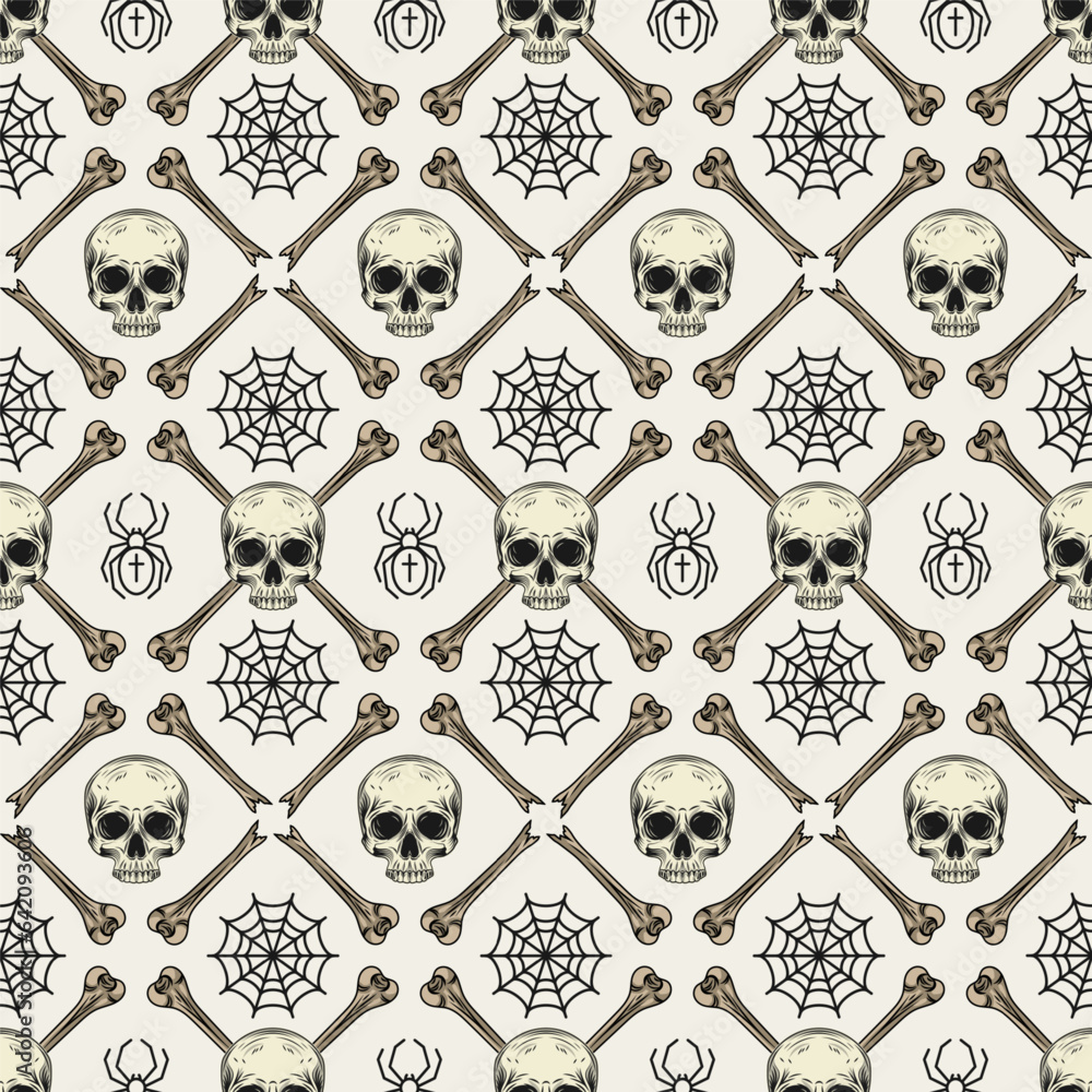 Geometric halloween pattern with square grid with rhombus cells, broken ...