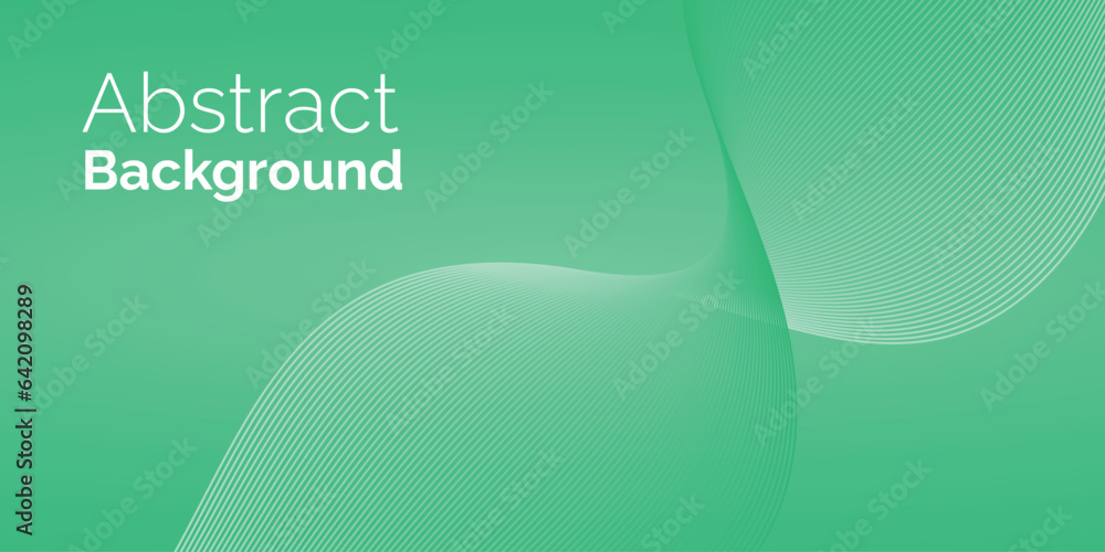 Abstract light blue-green color background design with curve lines to ...