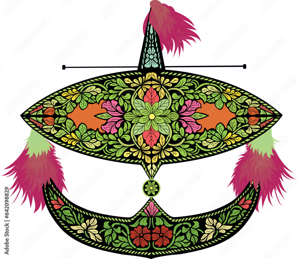 Vector illustration of Wau Bulan Malaysia. Isolated on a white background Stock Vector | Adobe Stock