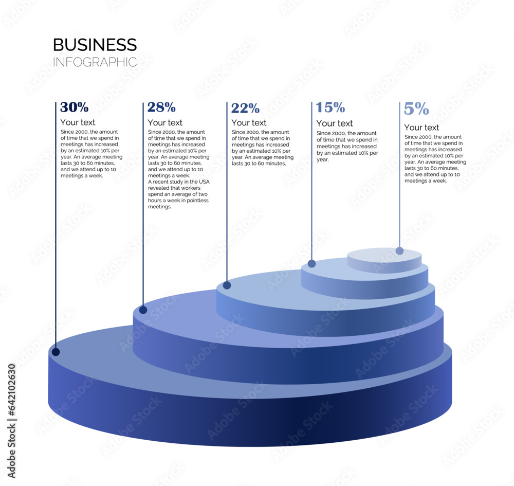 Infographic template for business. 5 Steps Modern Timeline diagram with ...