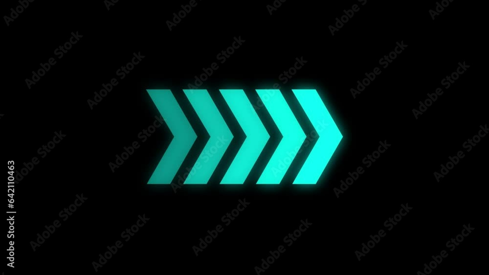Arrow Moving Right On Black Background Right Directional Arrow Loop