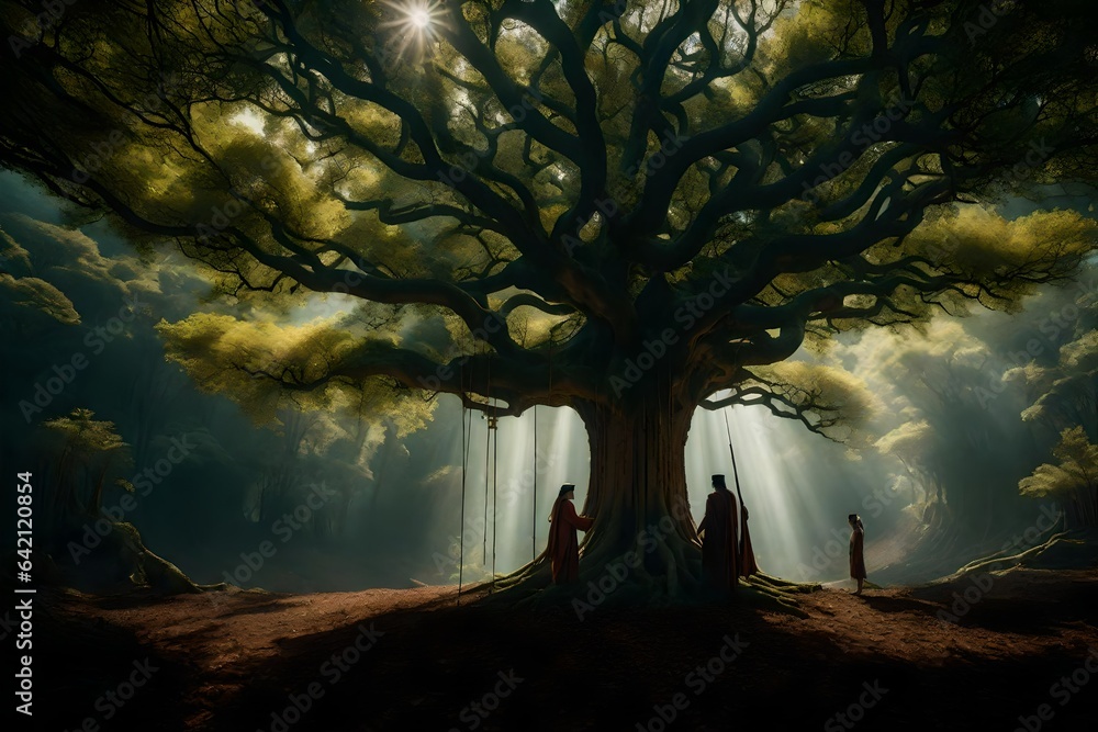 Compose a powerful image showcasing the reverence of sacred and ...