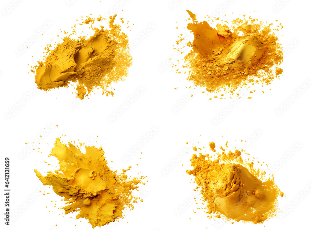 Gold powder set isolated on transparent background. Gold powder png ...