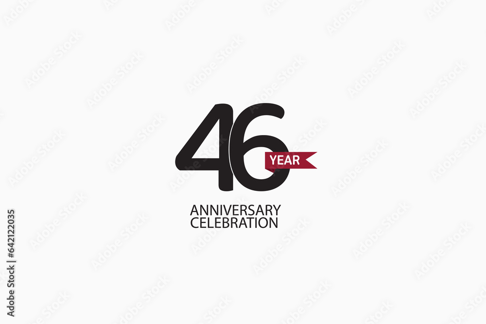 46th, 46 years, 46 year anniversary minimalist logo, jubilee, greeting ...