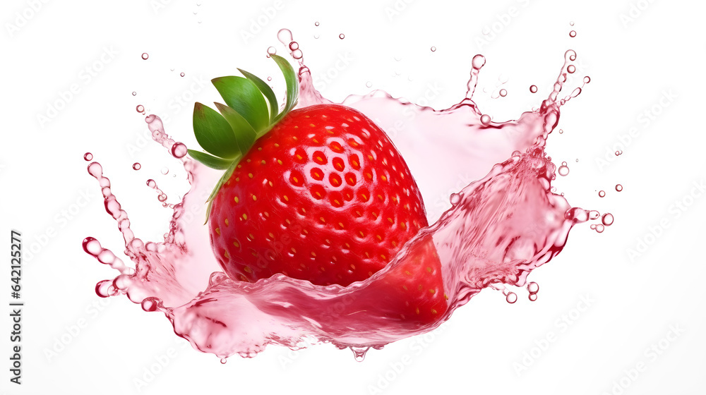 Strawberries with water splash isolated on transparent background Stock ...