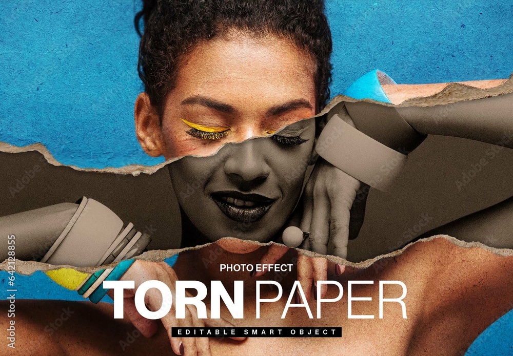 Paper Tear Photo Effect Stock Template | Adobe Stock