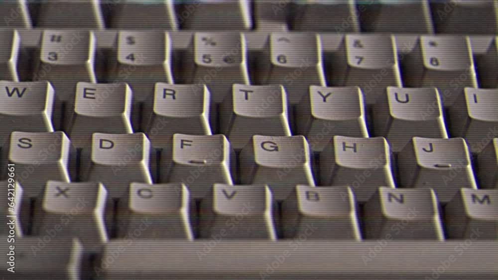 Old vintage computer 1990s. Antique classic pc keyboard. Internet web ...