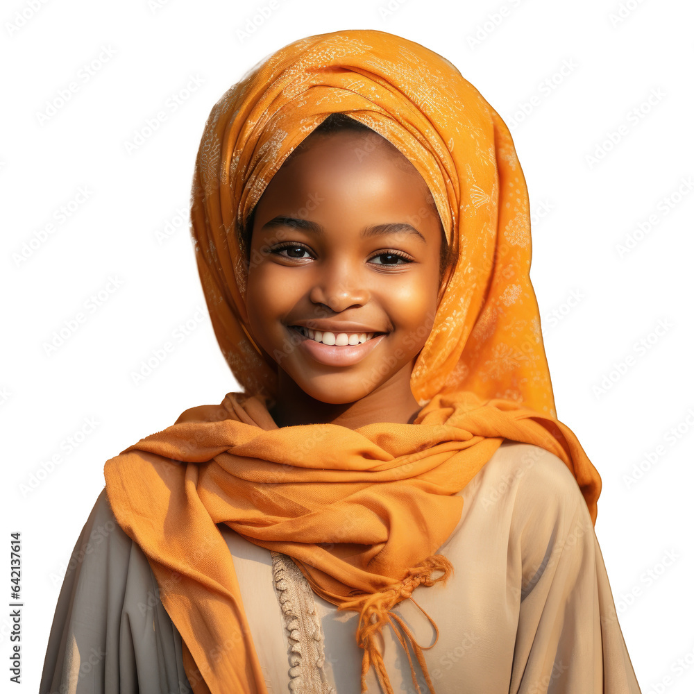 Kenyan african village girl in traditional costume cloth, Smiling woman ...