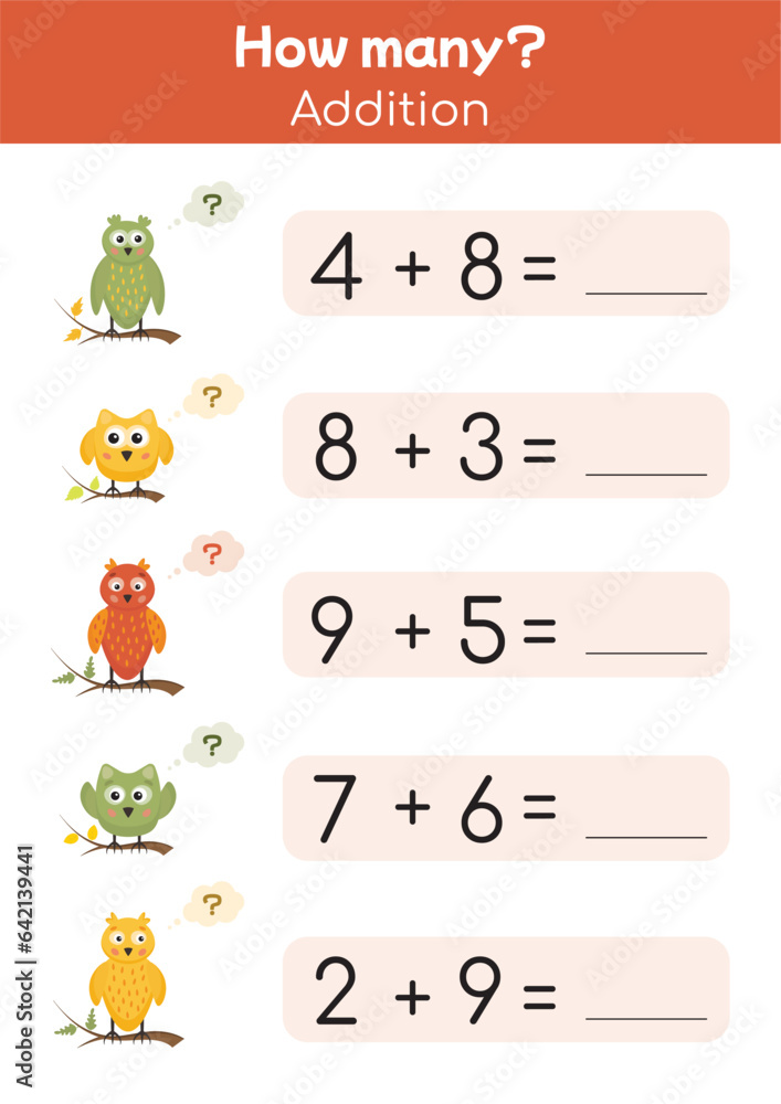 Math educational how many activities for children. Learning addition ...