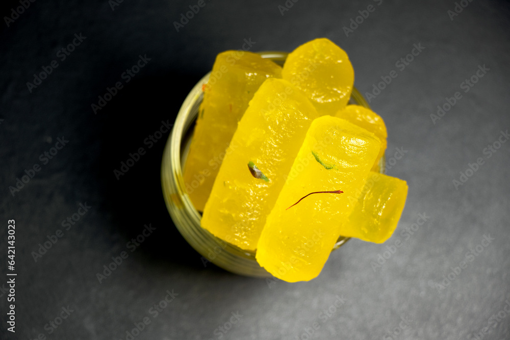 Petha is a sweetened cube of ash gourd famous in Agra Stock Photo ...