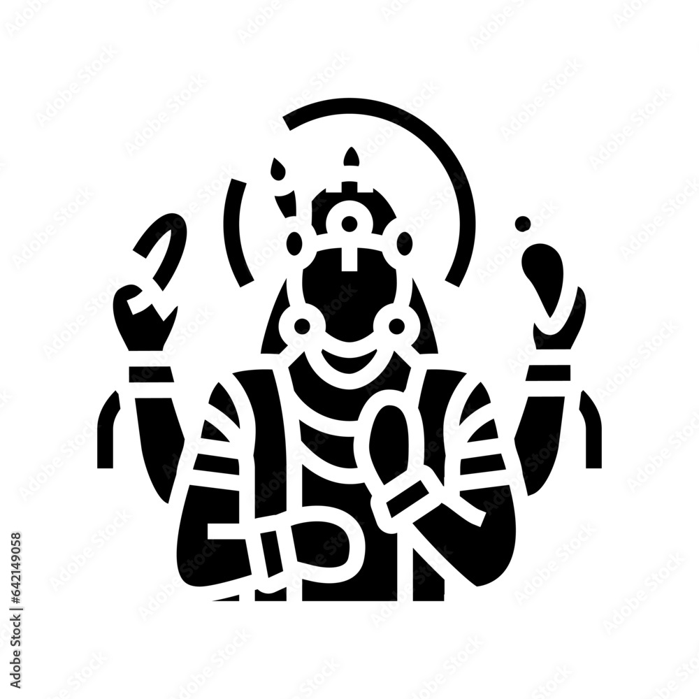 vishnu god indian glyph icon vector. vishnu god indian sign. isolated ...